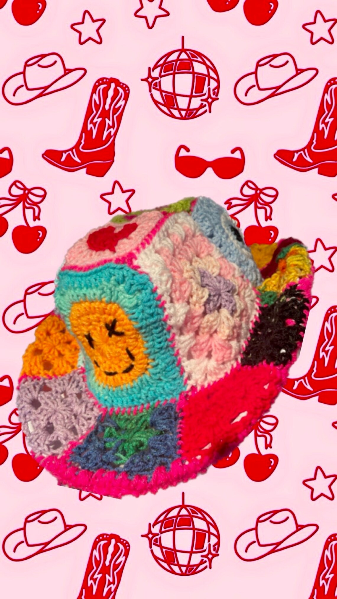 Crochet Multi Granny Square Cowboy Hat - Etsy