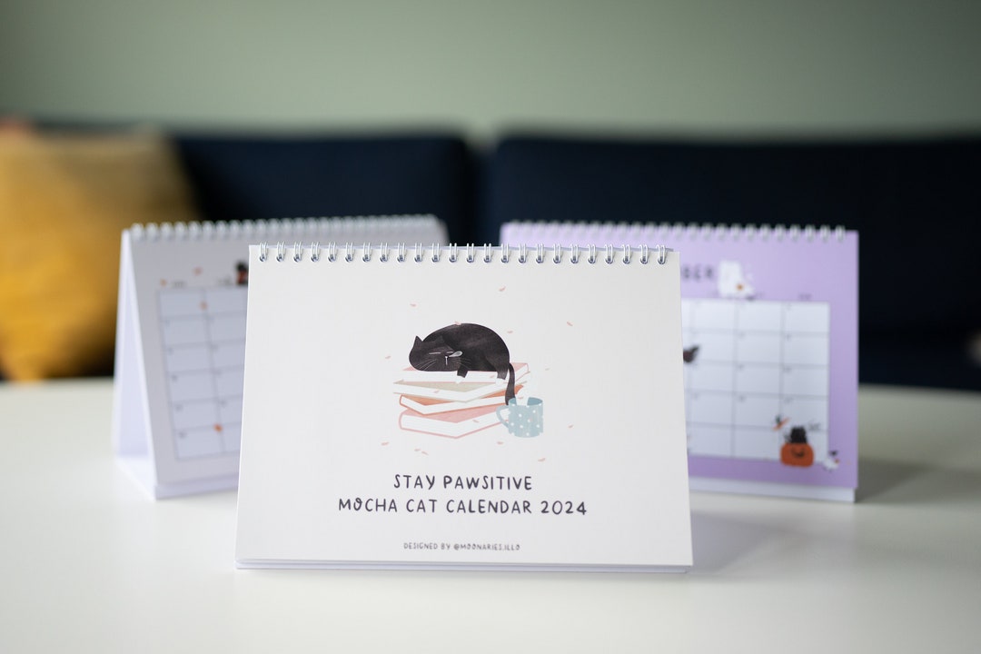 Cat Calendar 2024 Office Desk Calendar Animal Calendar Office - Etsy Israel