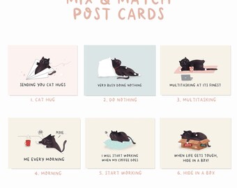 Cat Art Post Cards - Etsy