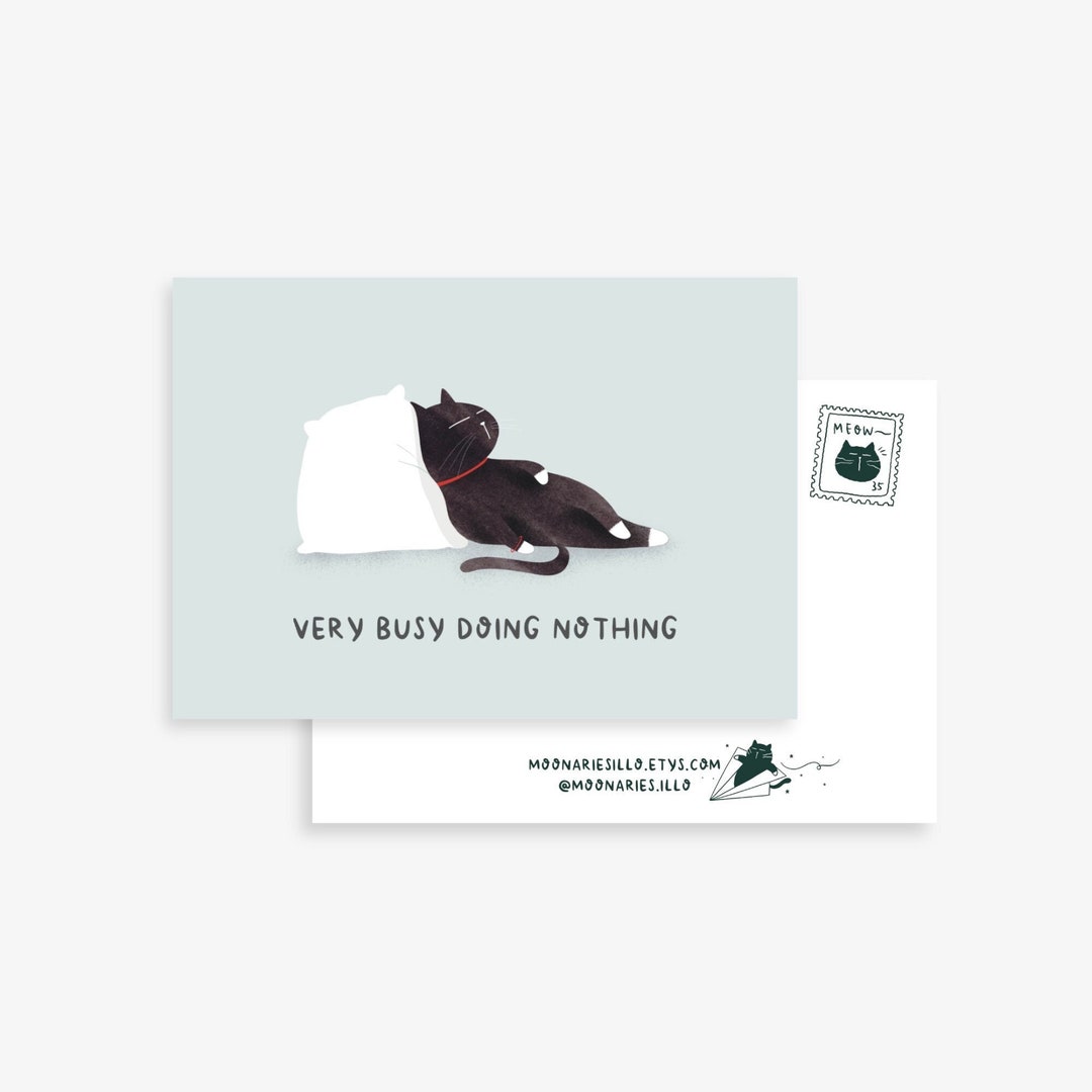 Cat Postcard Retirement Card Paper Gifts Funny Black Cat Card Cat ...