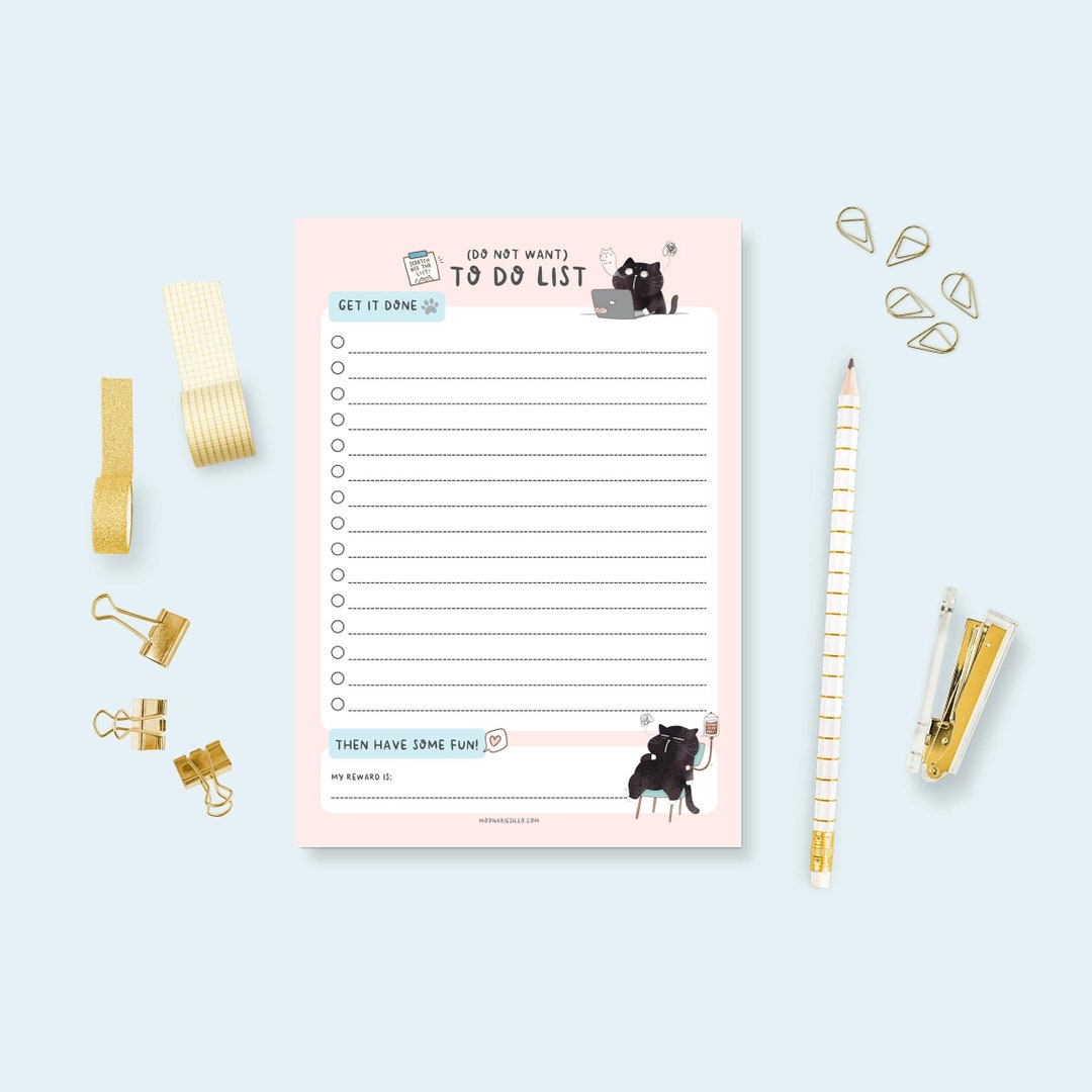 Funny To-do List Notepad, Task Planner, Productivity Pad, Cat to Do ...