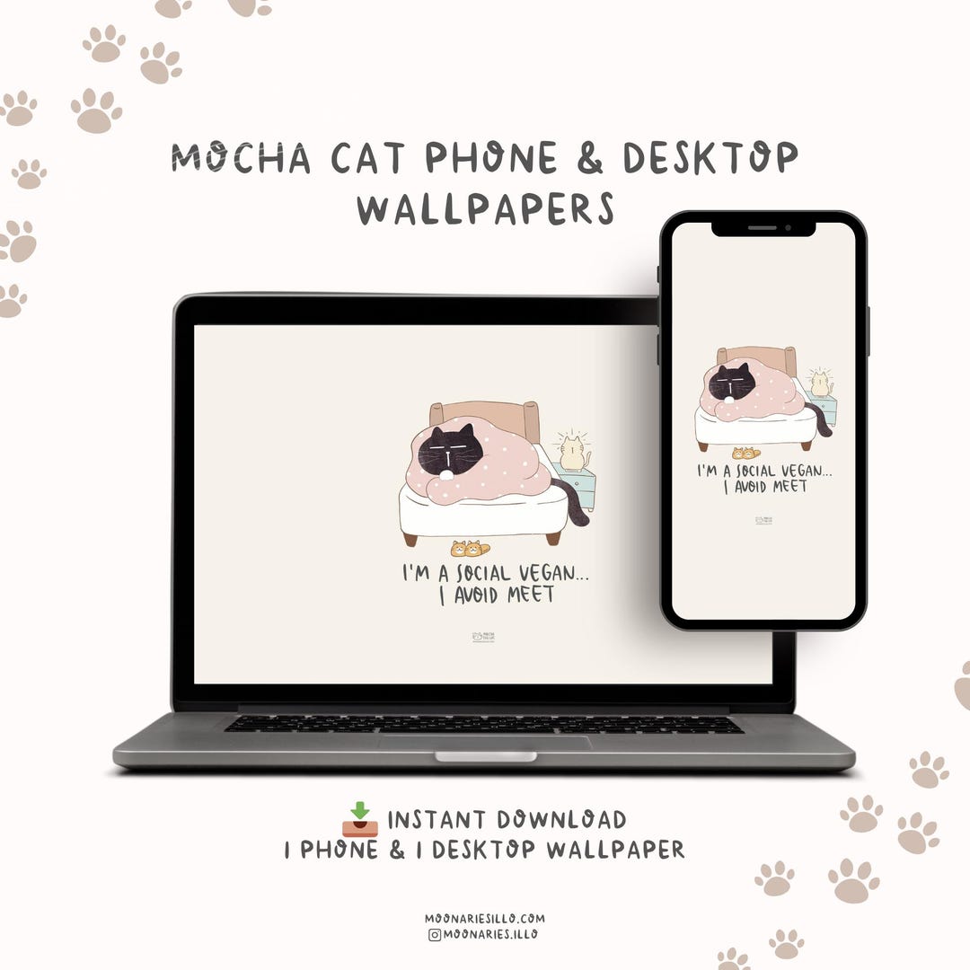 Funny Cat Desktop Wallpaper, Introvert Aesthetic (digital Download) - Etsy