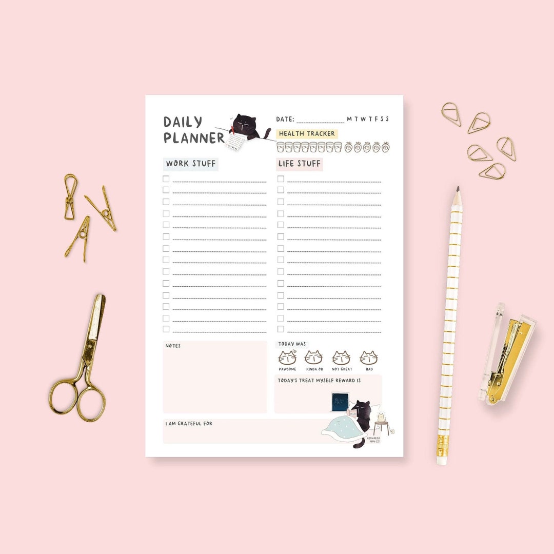 Cat Daily Planner Notepad to Do List Notepad Cute Memo Pad Kawaii ...