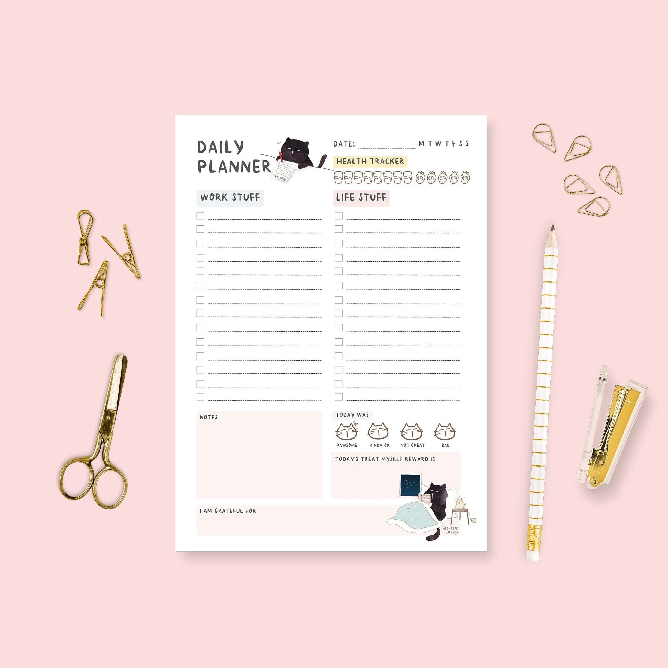 Cat Daily Planner Notepad to Do List Notepad Cute Memo Pad - Etsy