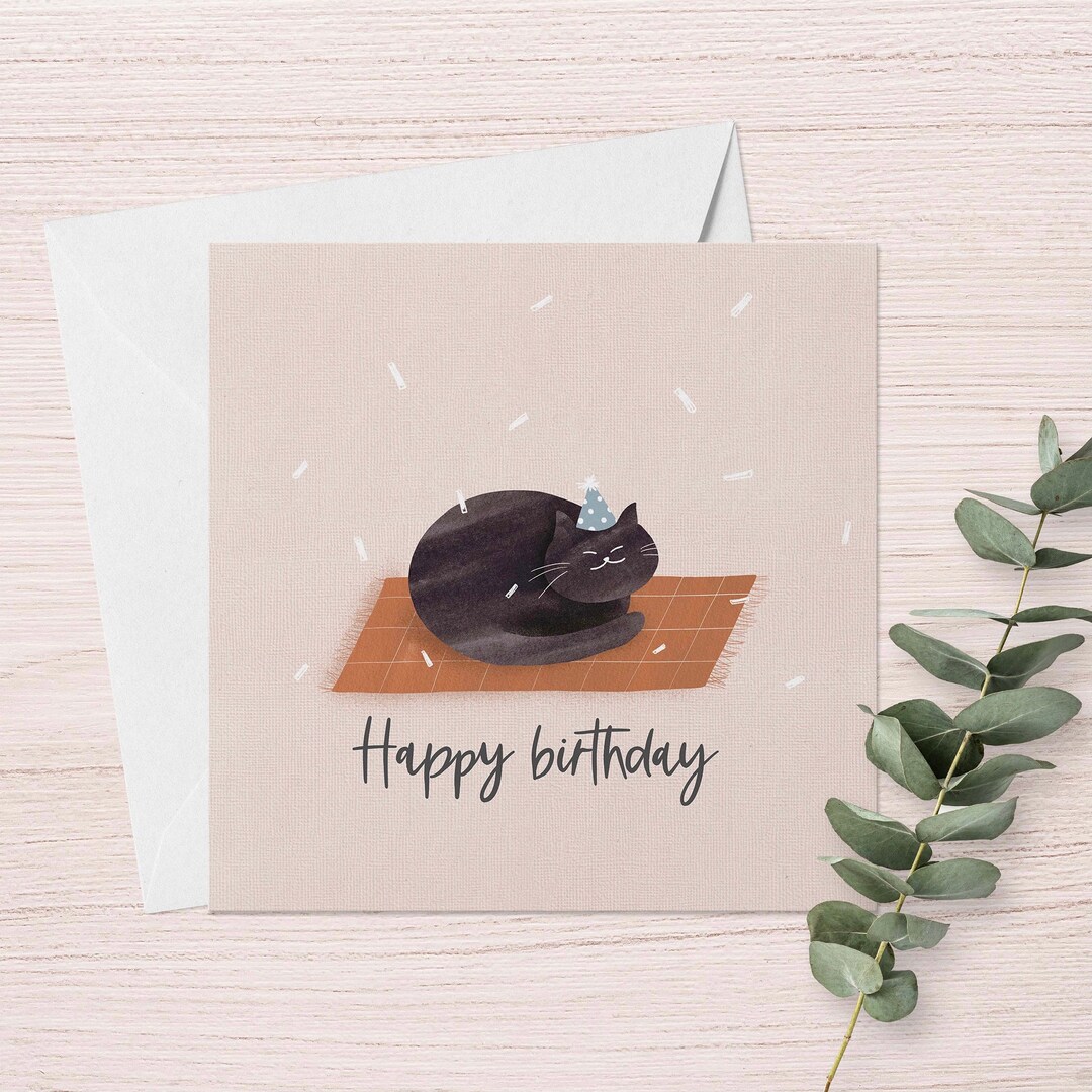 Cat Birthday Card for Her, Cat Birthday Card, Cat Birthday Card ...