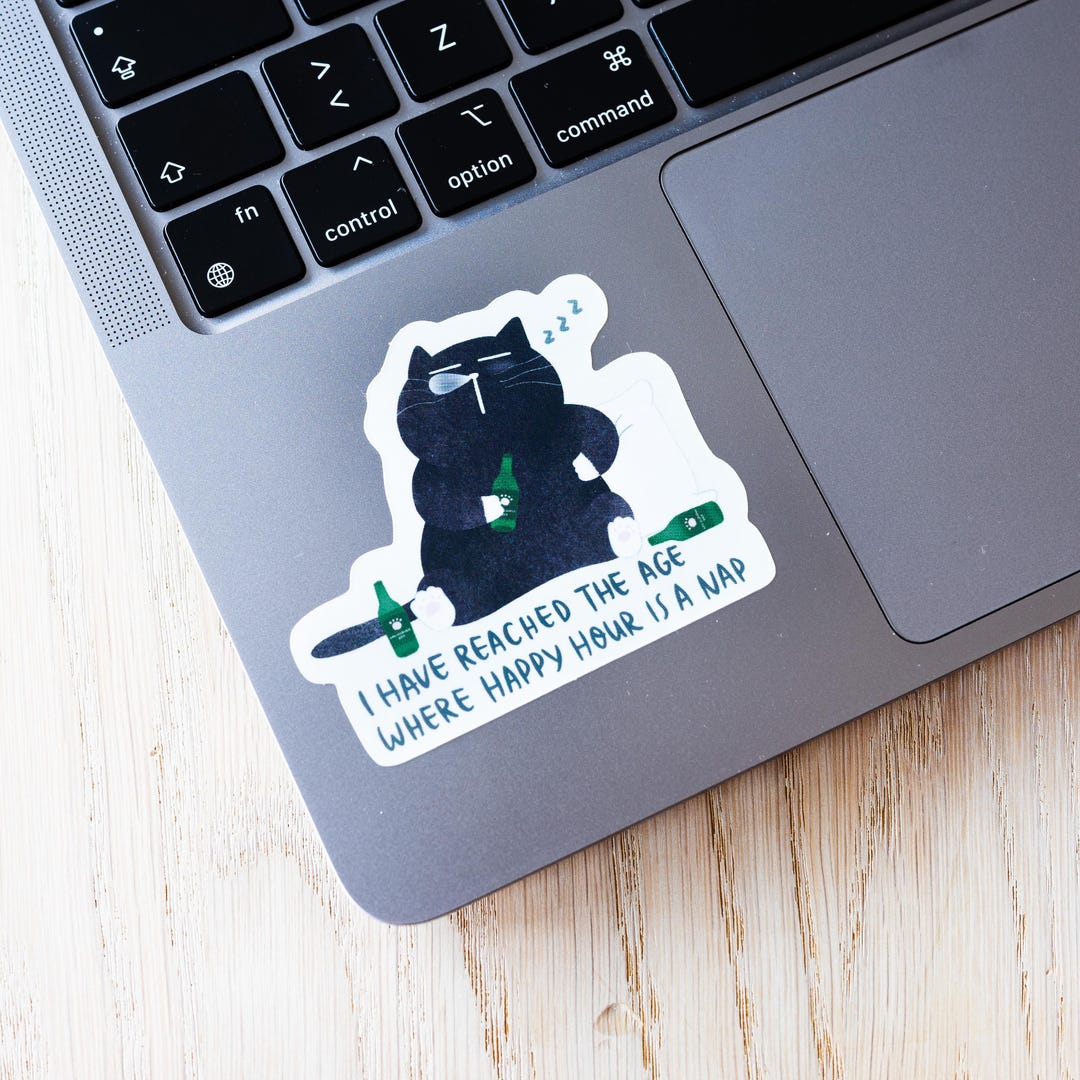 Black Cat Meme Sticker, Funny Cat Sticker, Sarcastic Cat Sticker, Cat ...