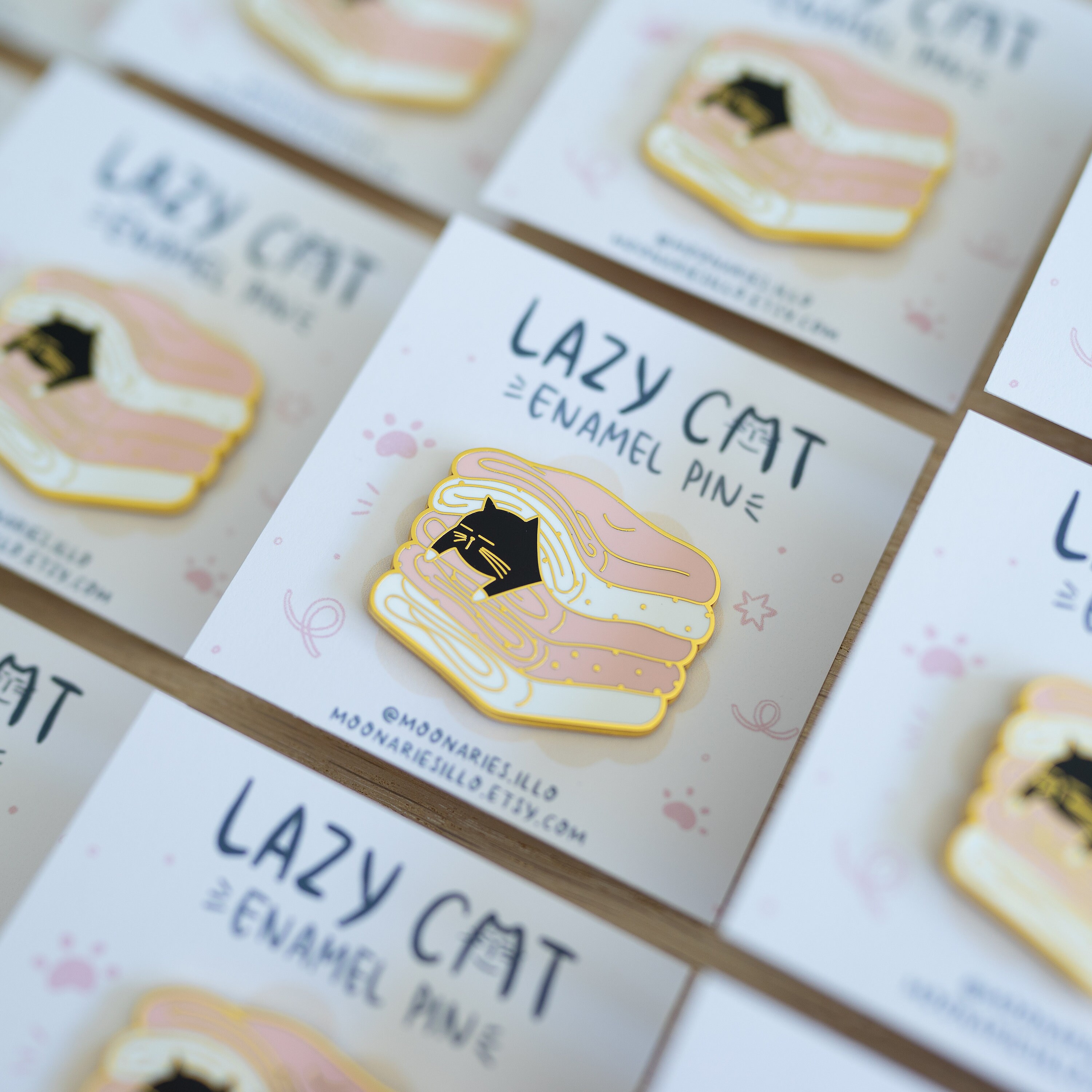 Sleeping Cat Enamel Pin Cute Fun Kawaii Black Kitten Lapel Pin - Etsy