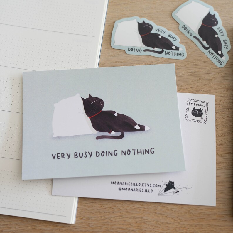 Cat Postcard Retirement Card Paper Gifts Funny Black Cat Card - Etsy