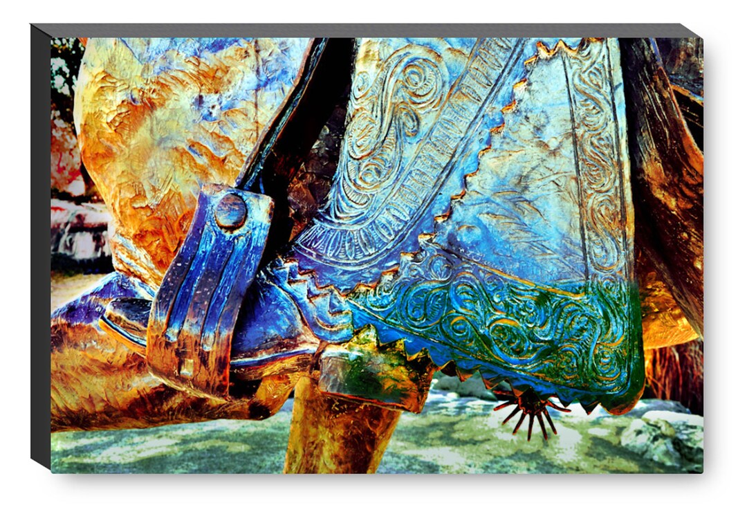 Chaps Boot & Spurs - Western Cowboy Canvas Print - Etsy
