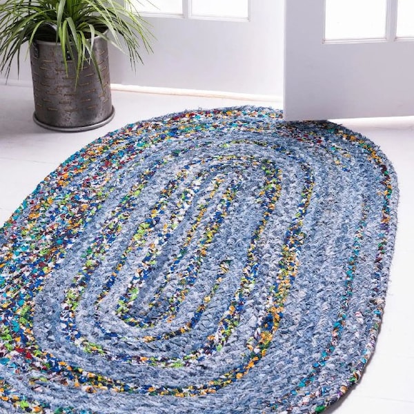 Denim Braided Rug - Etsy