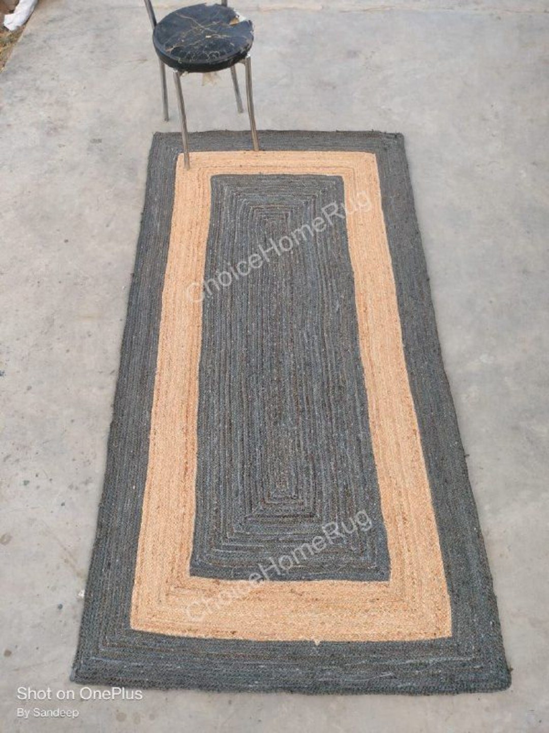 3x7 Gray Braided Jute Runner Rug,custom Size Hallway Livingroom Kitchen ...