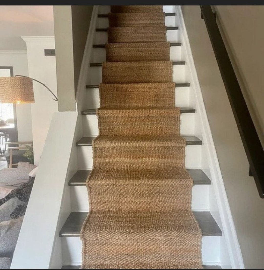 2x22 Ft Natural Beige Hemp Jute Stairs Runner Rug,boho Home Decor Home ...
