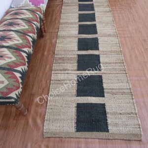 3x10 Ft Black Box Stairs Hemp Jute Runner Rug,boho Home Decor Hallway ...