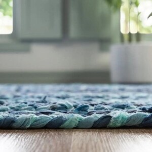 5x8ft Sky Blue Cotton Braided Rug,boho Home Decor Livingroom Bedroom ...