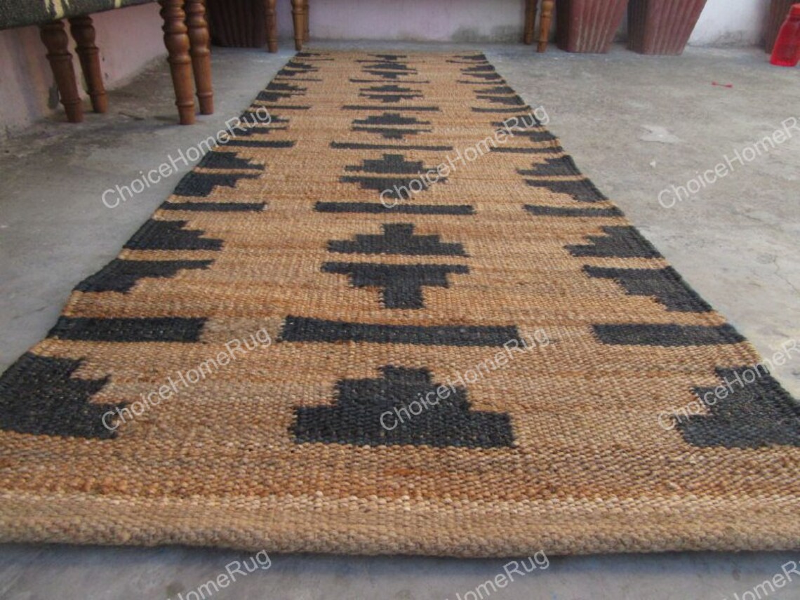 2.5x12 Ft Black Plus Beige Stairs Jute Runner Rugs,custom Size Large ...