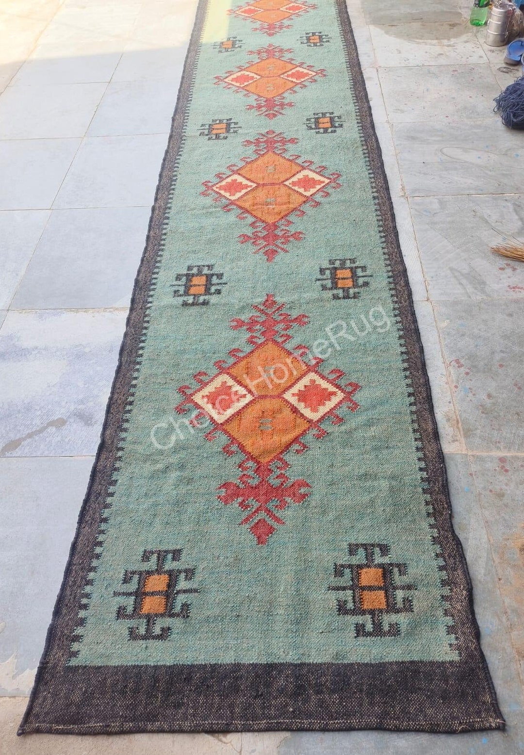 2x22 Ft Wool Jute Kilim Runner,caucsian Turkish Traditional Wool Jute ...