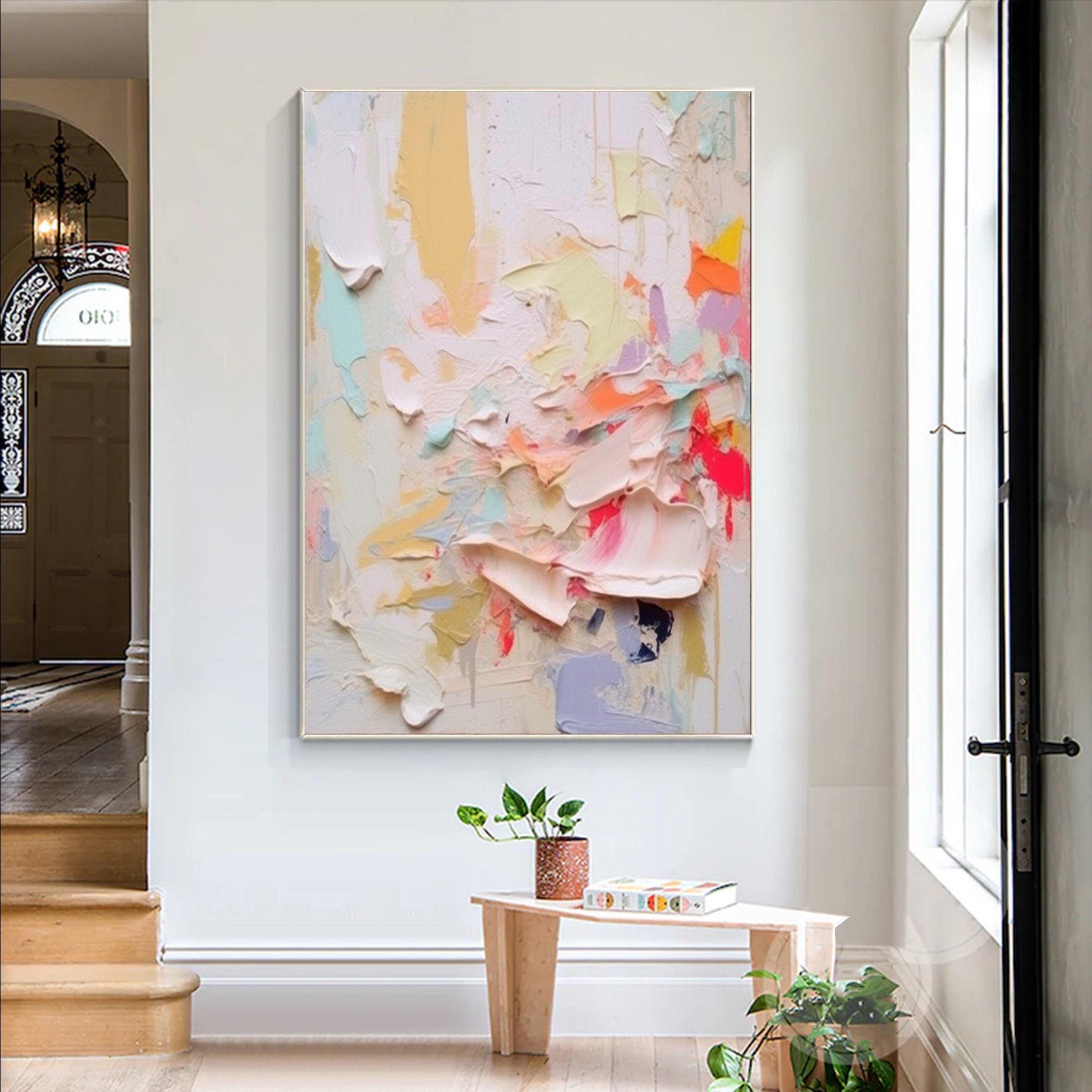 Original Colorful Abstract Painting on Canvas Contemporar Art 3D ...
