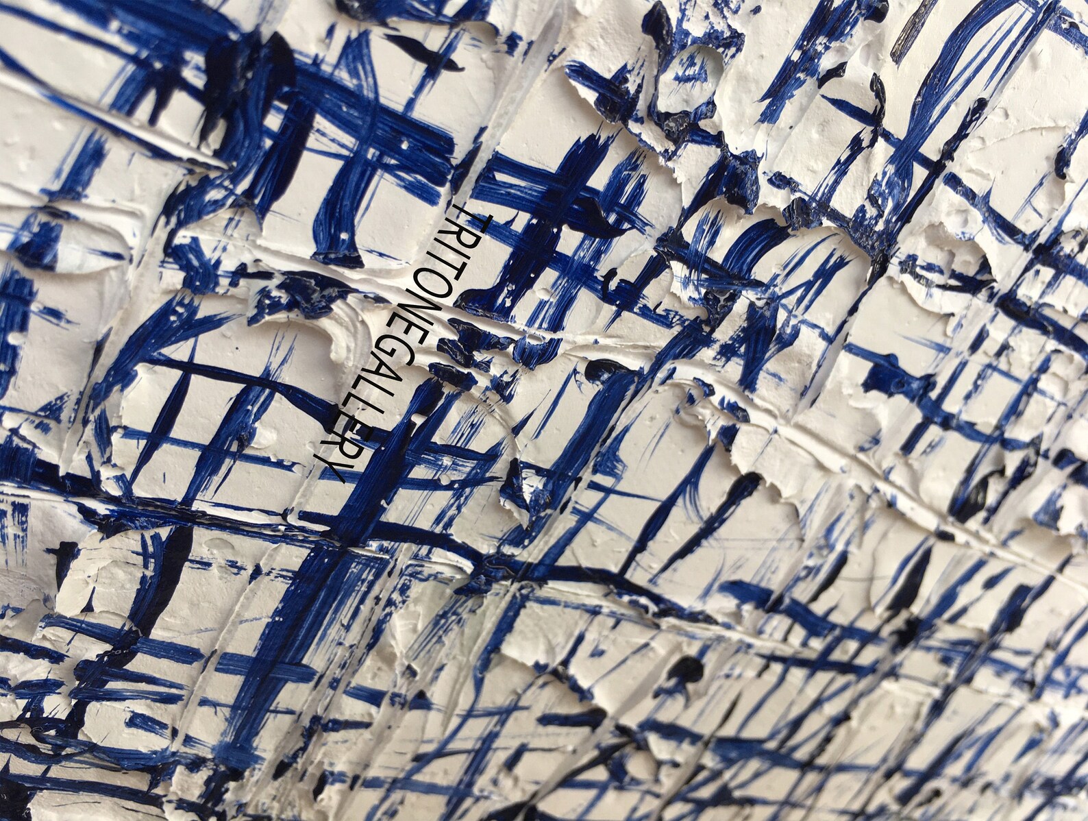 Blue Abstract Painting,modern Blue Minimalist Wall Art Living Room ...