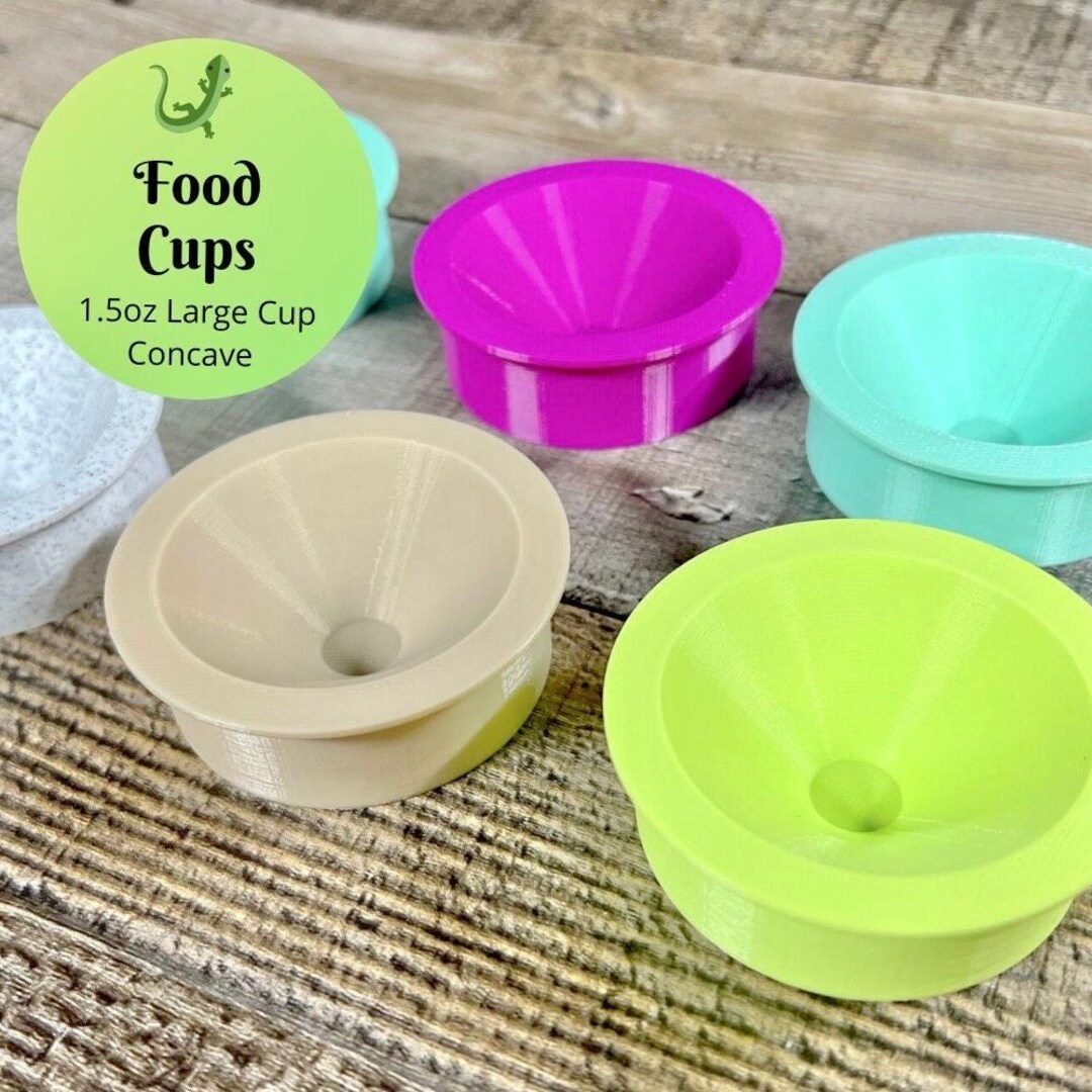 1.5oz Large Cup (concave) - Sold as Singles - Washable Gecko Food Bowl ...
