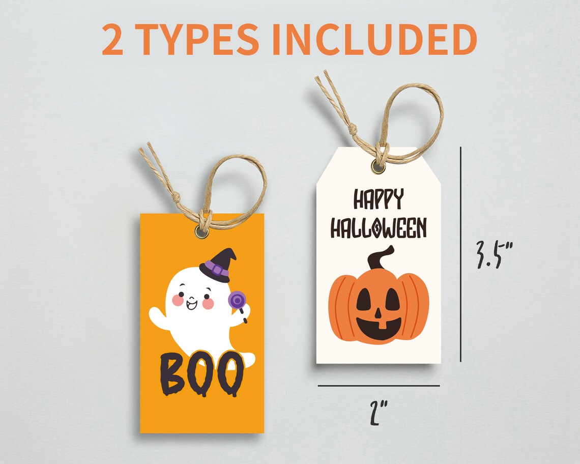 Printable Halloween Gift Tags Happy Halloween Cookie Tags - Etsy