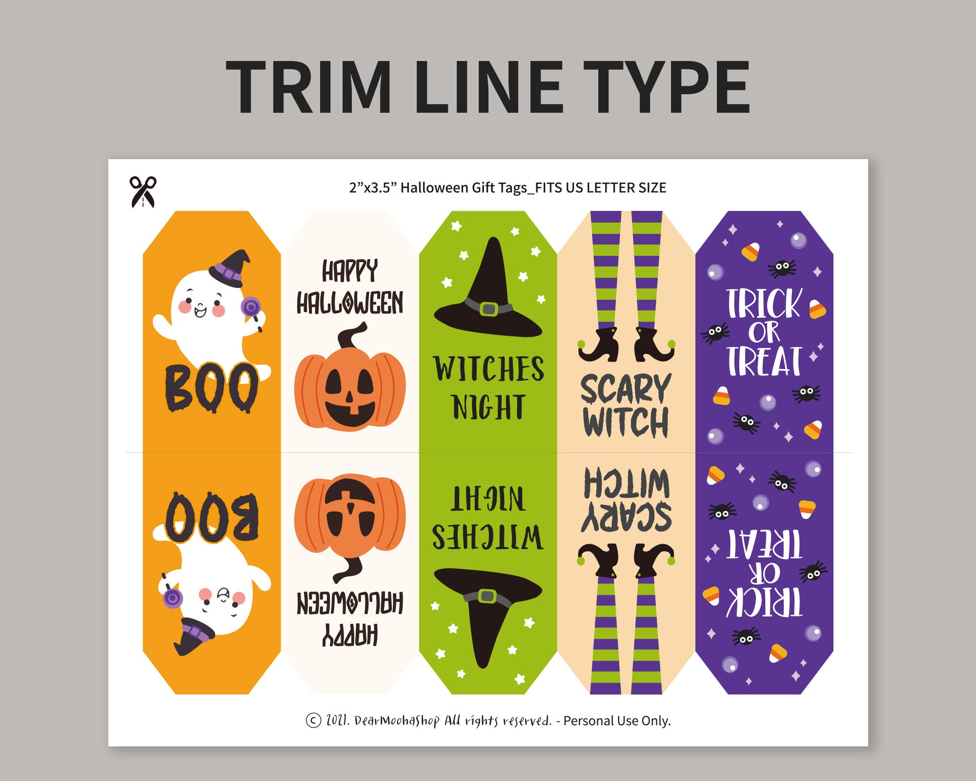Printable Halloween Gift Tags, Happy Halloween Cookie Tags, Halloween ...