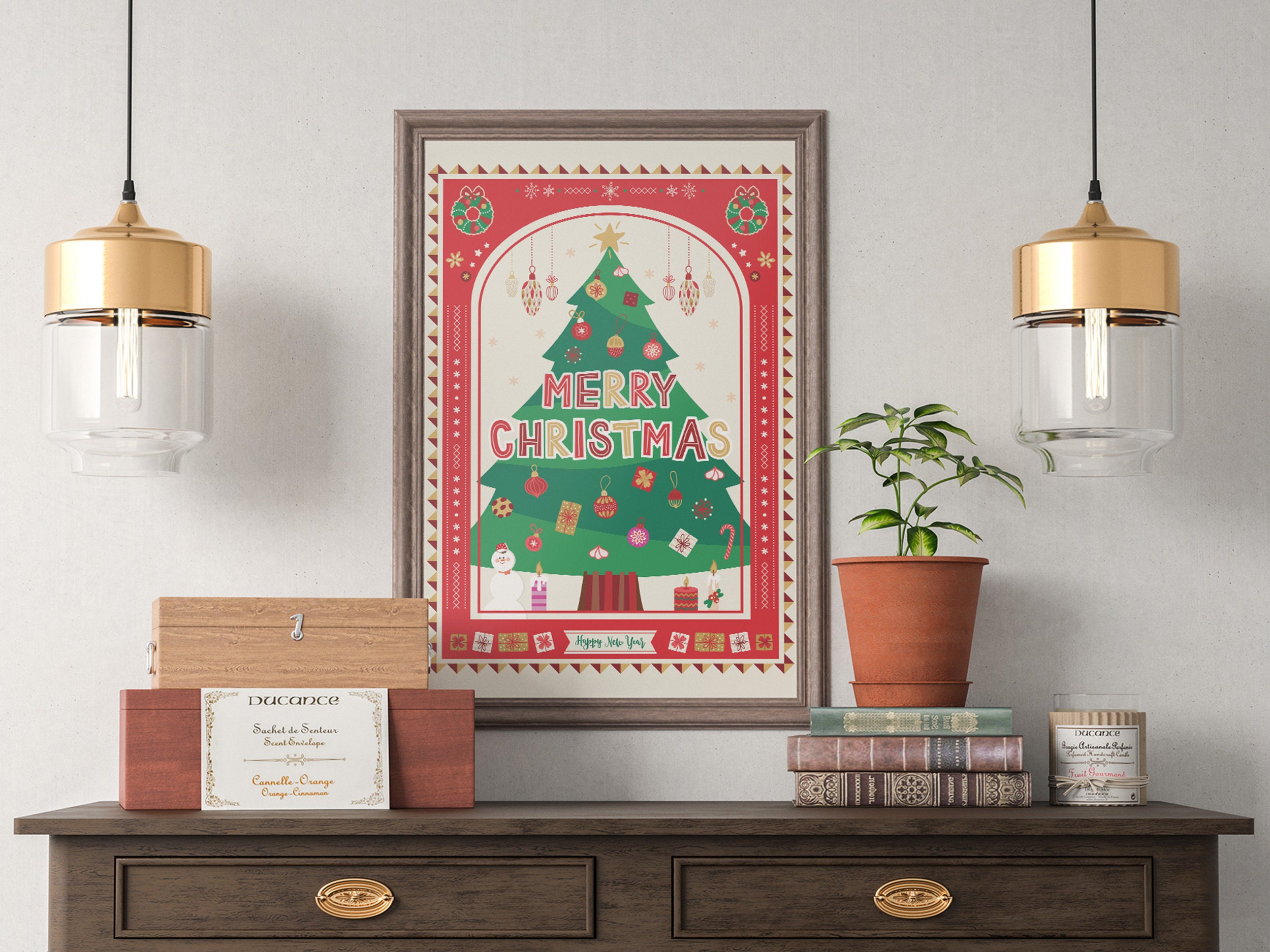 Printable Christmas Wall Art, Christmas Poster Prints, Merry Christmas ...