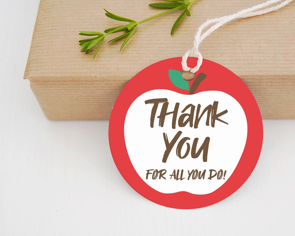 Printable Teacher Cookie Tags, Thank You Teacher Appreciation Gift Tag ...