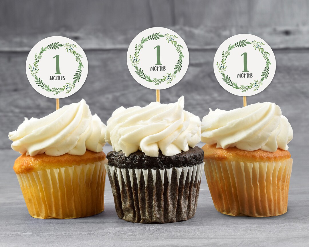 Printable Milestone Tags, Milestone Birthdays Cupcake Toppers, Monthly ...