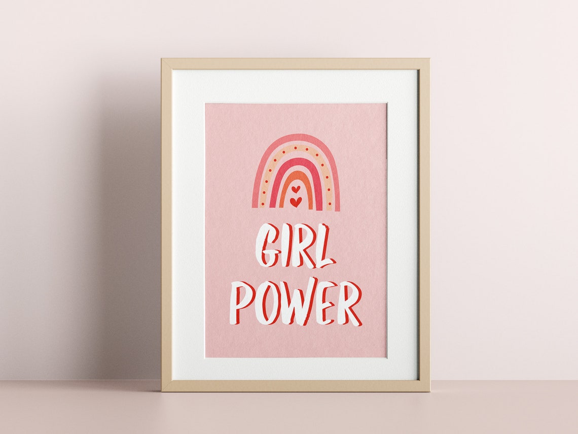 Printable Girl Power Poster, GRL PWR Print, Girl Room Decor, Pink ...