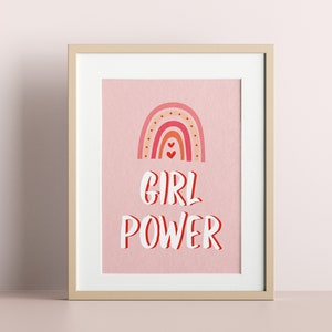 Printable Girl Power Poster, GRL PWR Print, Girl Room Decor, Pink ...