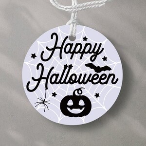 Printable Halloween Gift Tags, Happy Halloween Cookie Tags, 2.2 Round ...