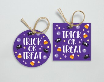 Printable Halloween Gift Tags, Happy Halloween Cookie Tags, 2.2 Round ...