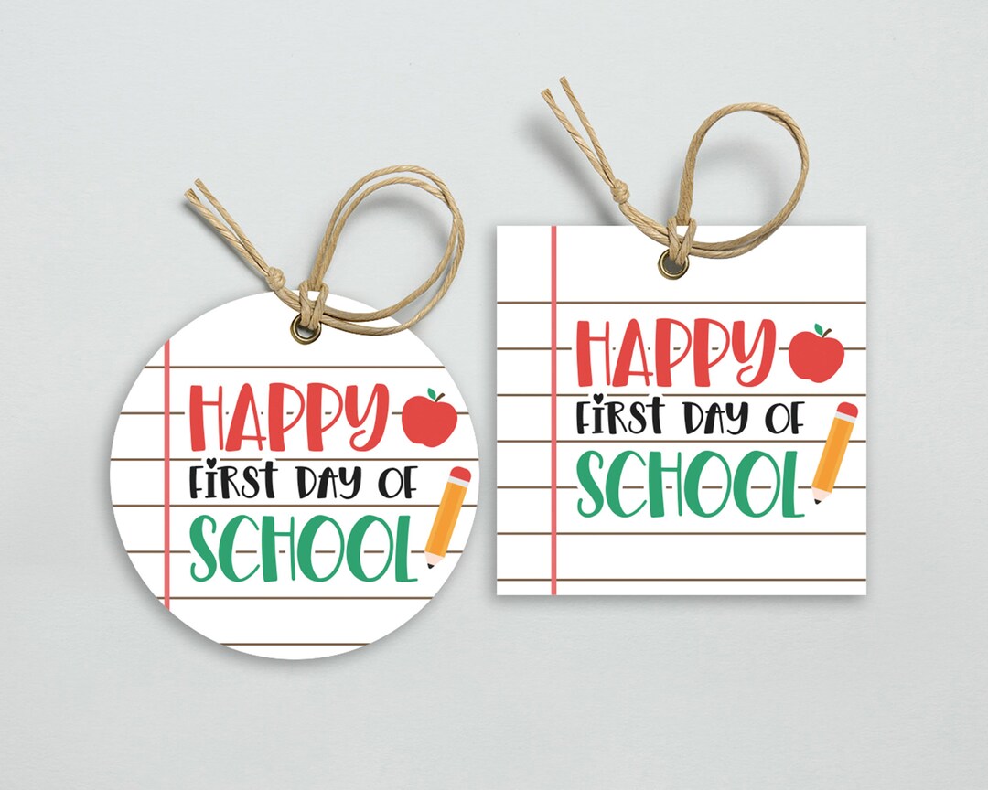 Printable Happy First Day of School Tag, Back to School Cookies Tags ...