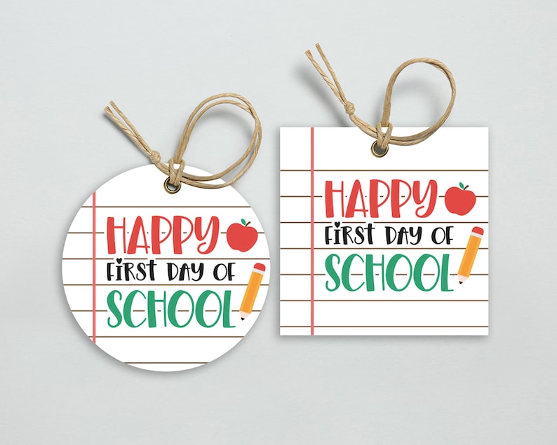 Printable Happy First Day of School Tag, Back to School Cookies Tags ...