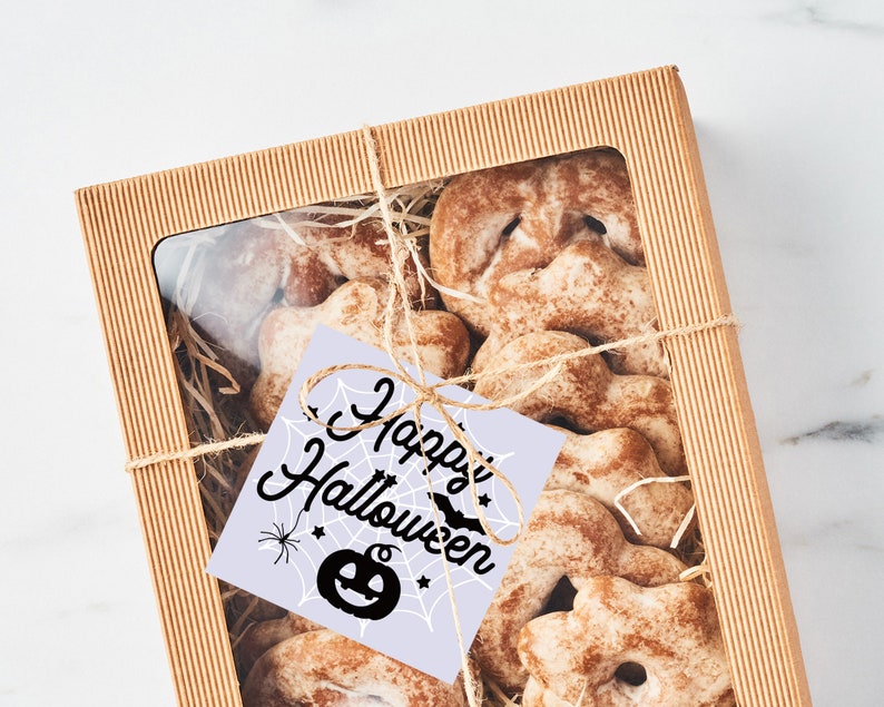 Printable Halloween Gift Tags, Happy Halloween Cookie Tags, 2.2 Round ...