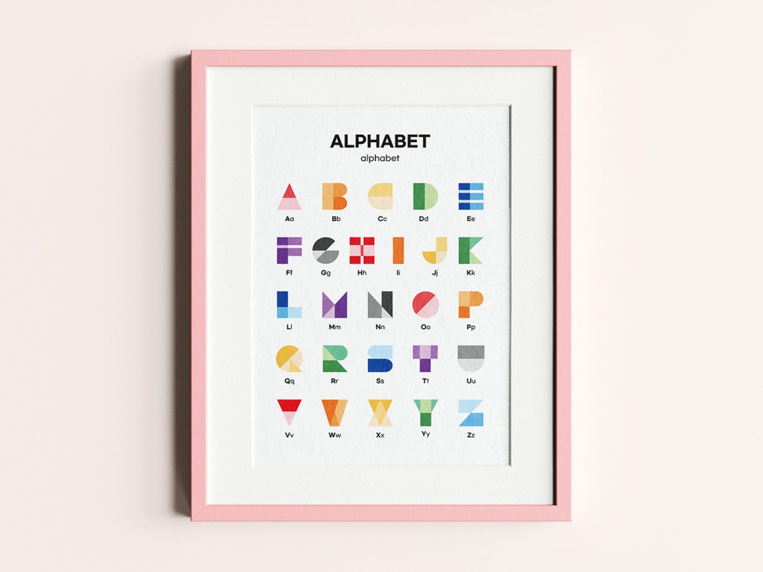 Printable Rainbow Alphabet Poster, ABC Nursery Alphabet Printable Wall ...