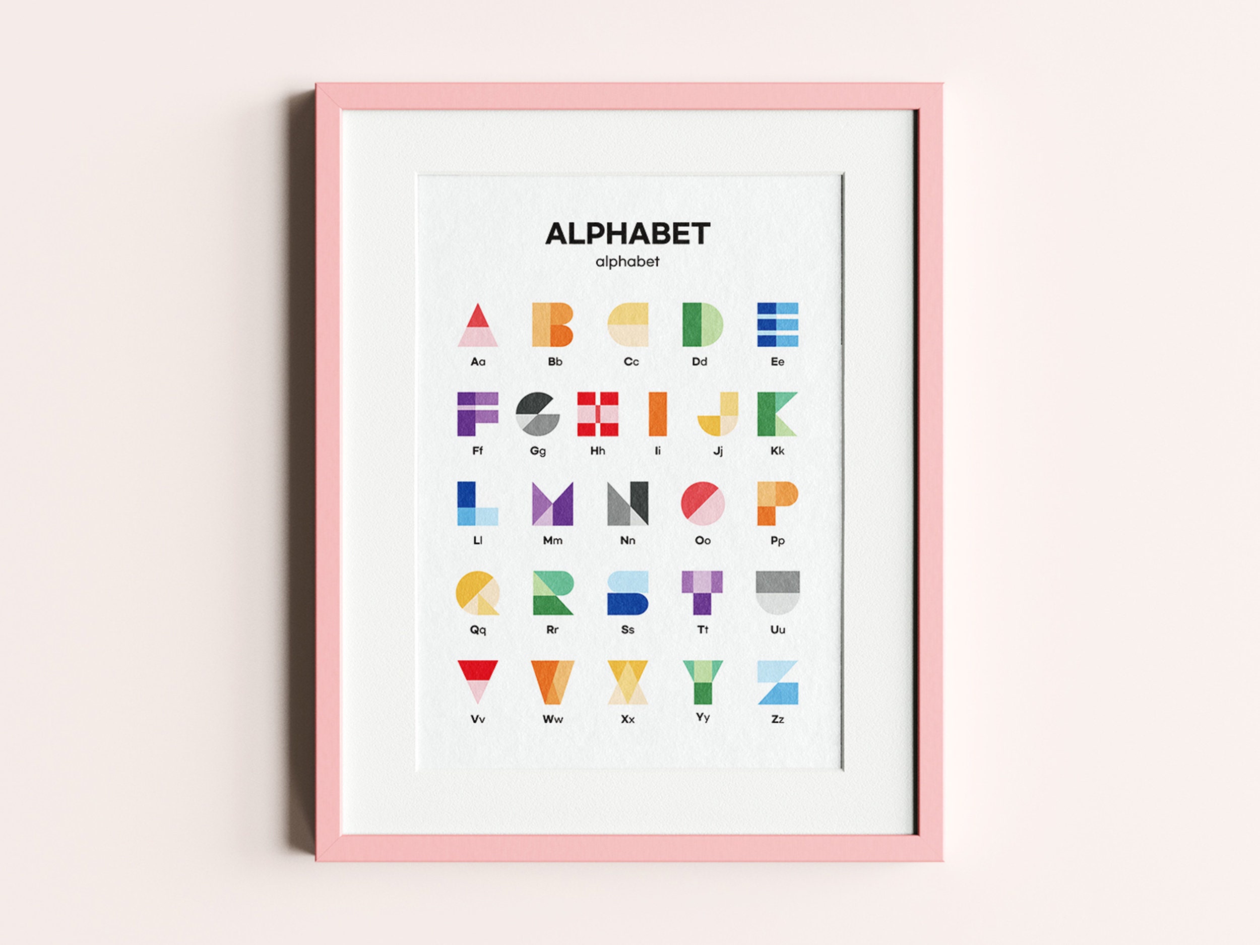 Printable Rainbow Alphabet Poster, ABC Nursery Alphabet Printable Wall ...