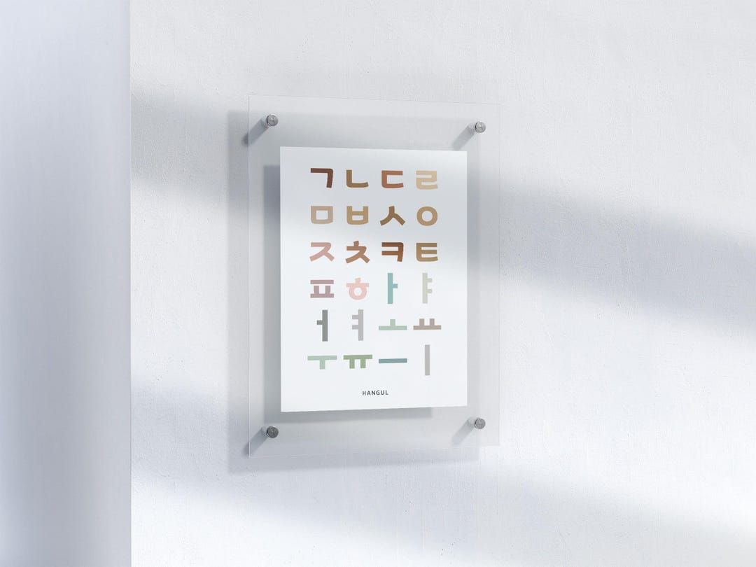 Hangul Chart Korean Learning Language Wall Print, Learn Korean Hangul ...