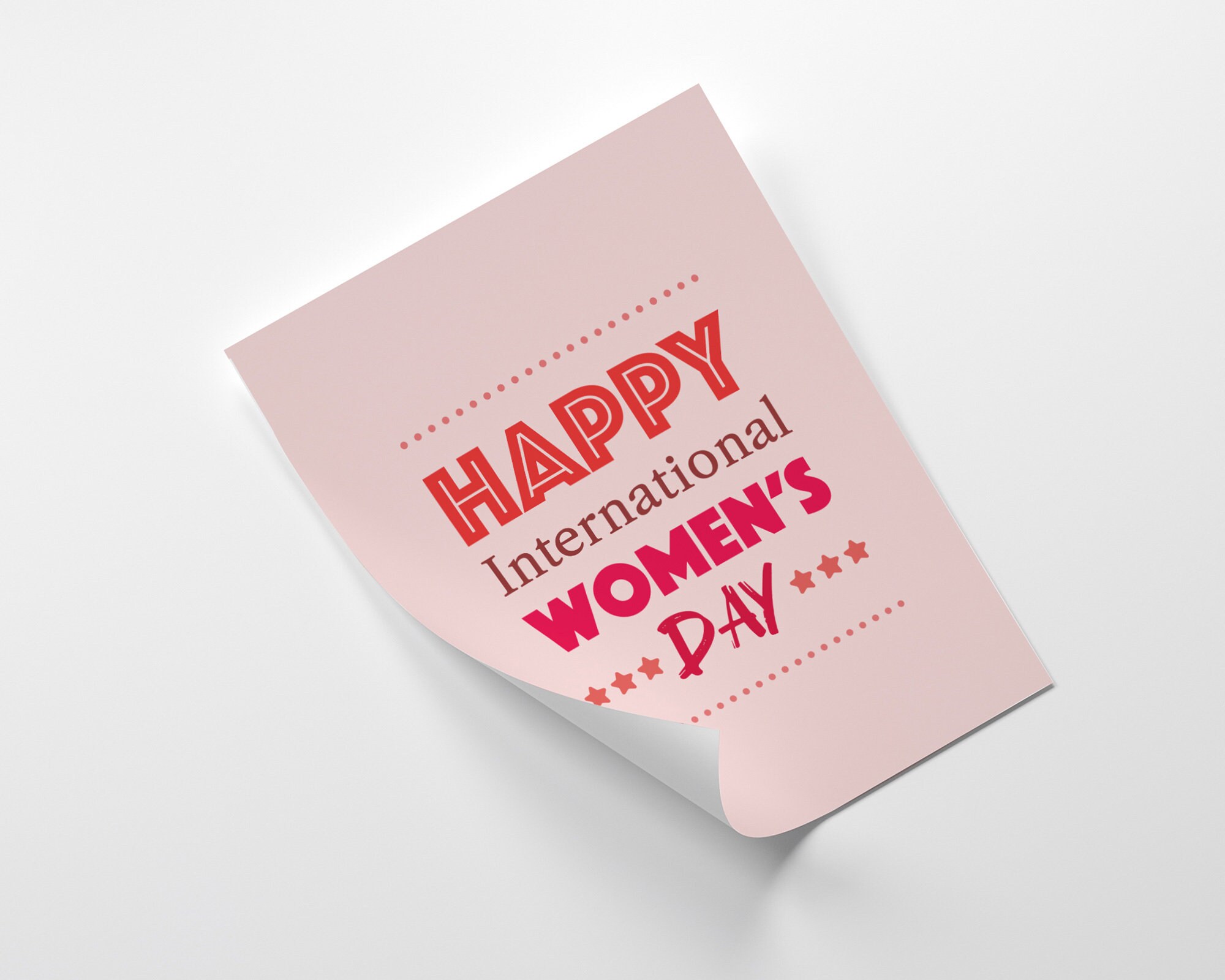 International Women's Day Card Printable, Happy Women's Day Card Set ...