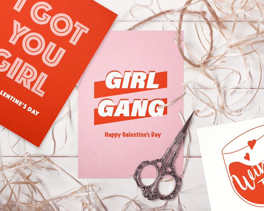 5x7 Galentines Day Card Set Printable, International Women's Day Card ...