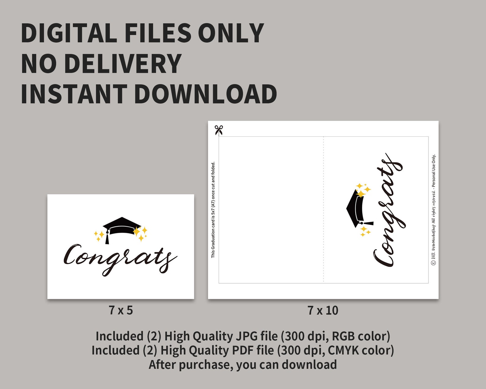Printable Graduation Card, Congratulations Graduate, Congrats Grad ...