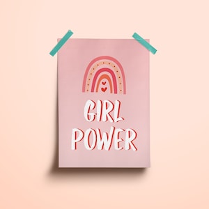 Printable Girl Power Poster, GRL PWR Print, Girl Room Decor, Pink ...
