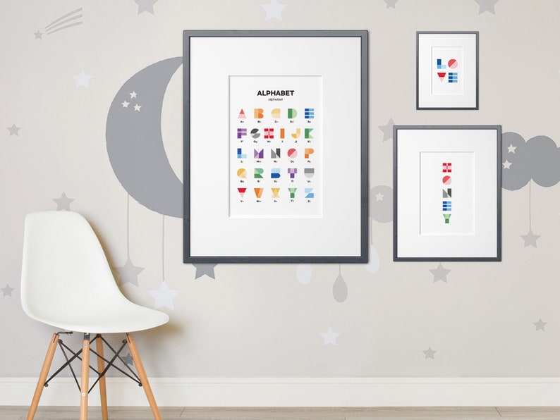 Printable Rainbow Alphabet Poster, ABC Nursery Alphabet Printable Wall ...