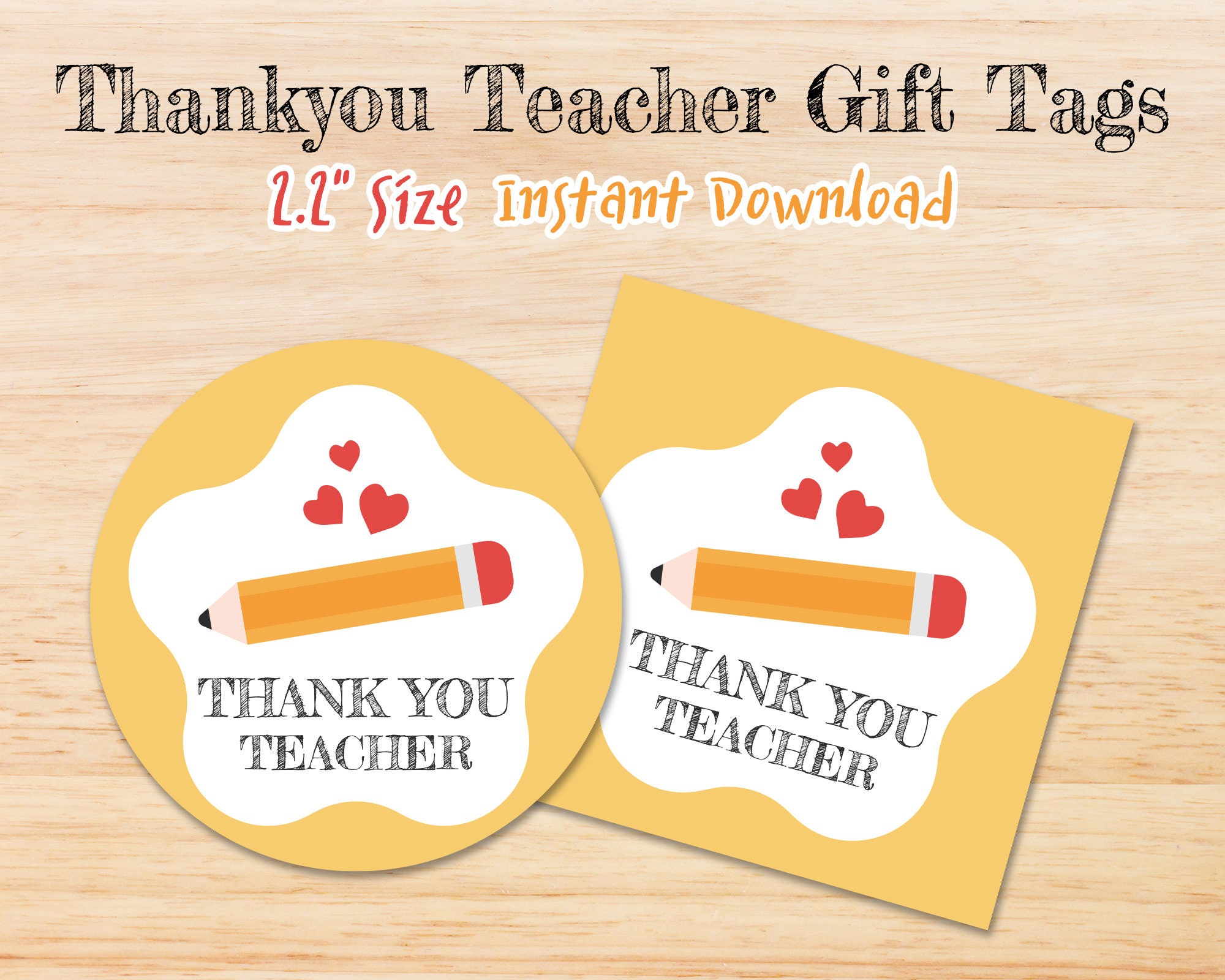 Printable Teacher Cookie Tags, Thank You Teacher Appreciation Gift Tag ...