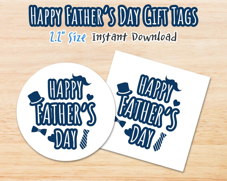 Printable Father's Day Gift Tags Happy Fathers Day Cookie | Etsy