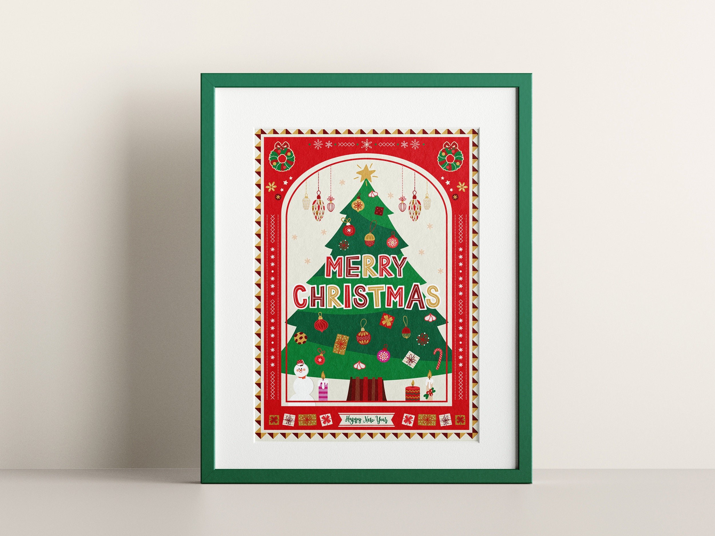 Printable Christmas Wall Art, Christmas Poster Prints, Merry Christmas ...