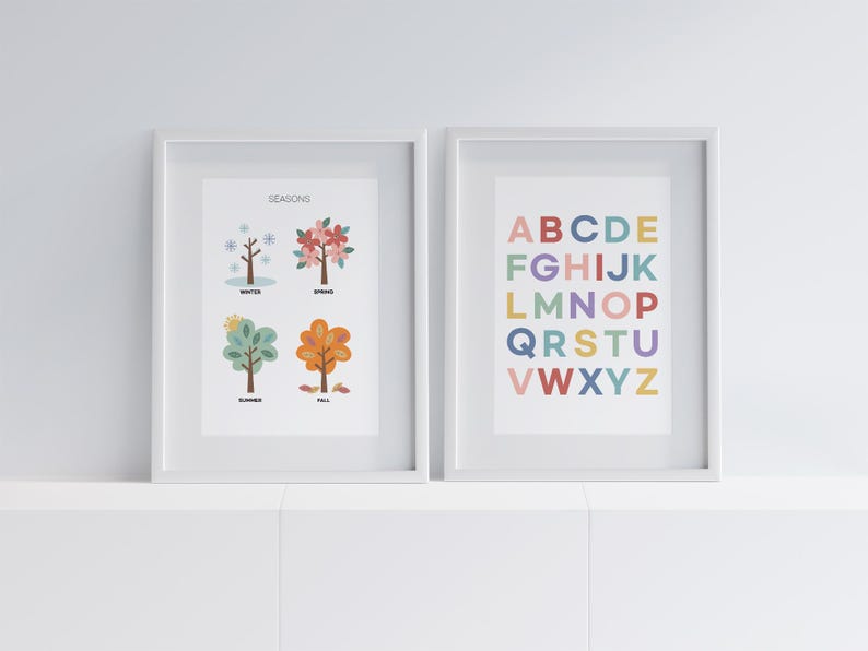Set of 8 Educational Posters, Homeschool Printable, Montessori ...