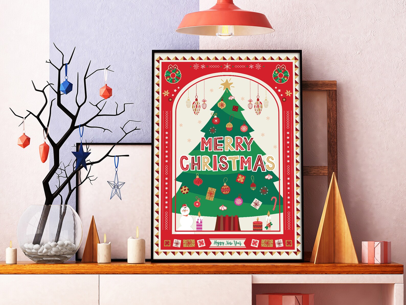 Printable Christmas Wall Art, Christmas Poster Prints, Merry Christmas ...
