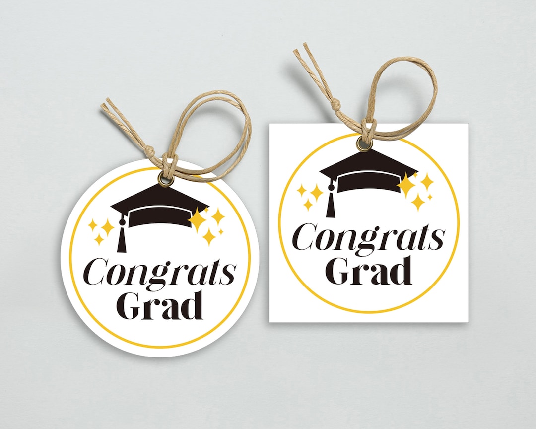 Printable Graduation Gift Tags, Graduation Cookie Tags, 2.2 Round Gift ...