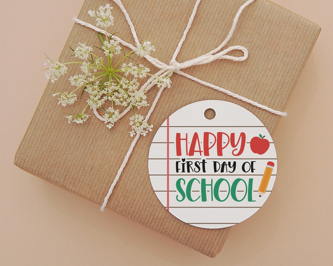 Printable Happy First Day of School Tag, Back to School Cookies Tags ...